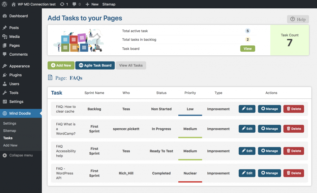 Add tasks in WordPress – Mind Map Pro Help