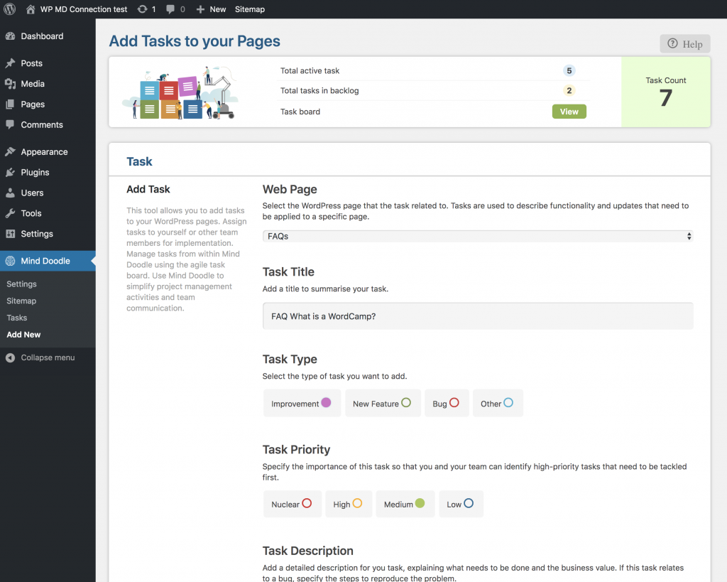 Add tasks in WordPress – Mind Map Pro Help